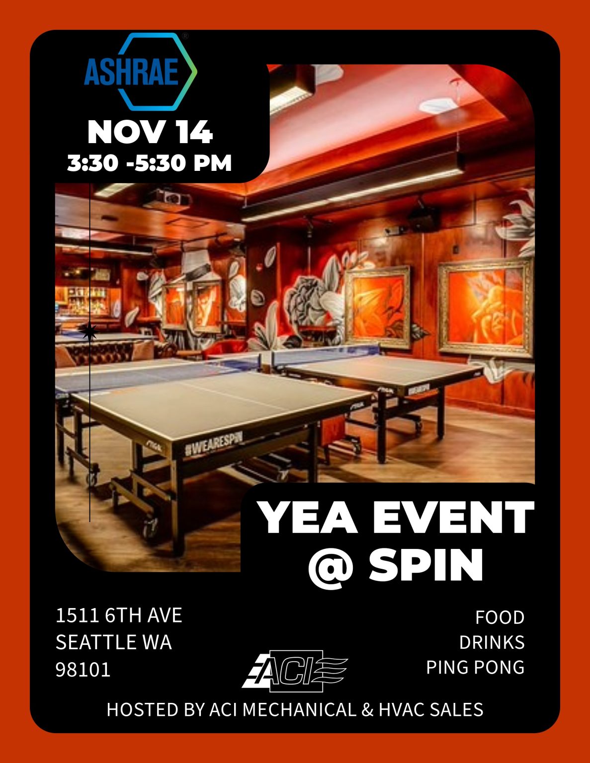 YEA Kickoff Event @ SPIN | ASHRAE Puget Sound Chapter
